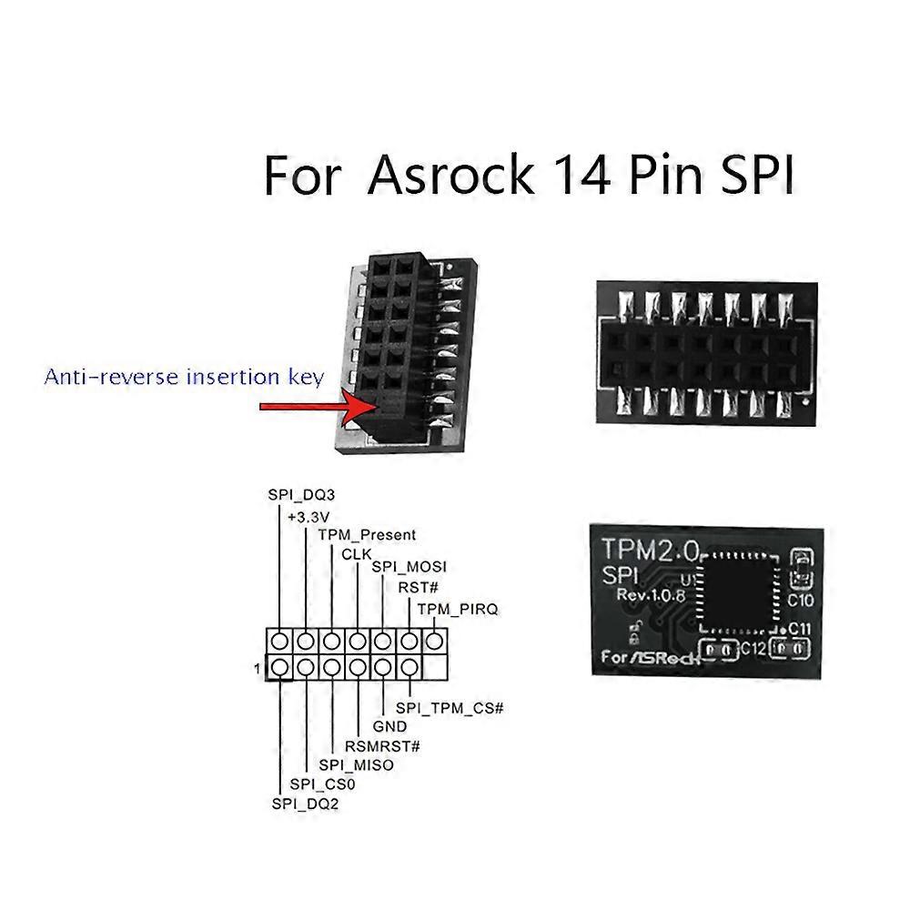TPM 2.0 Encryption Security Module Remote Card 14 Pin SPI TPM2.0 ...
