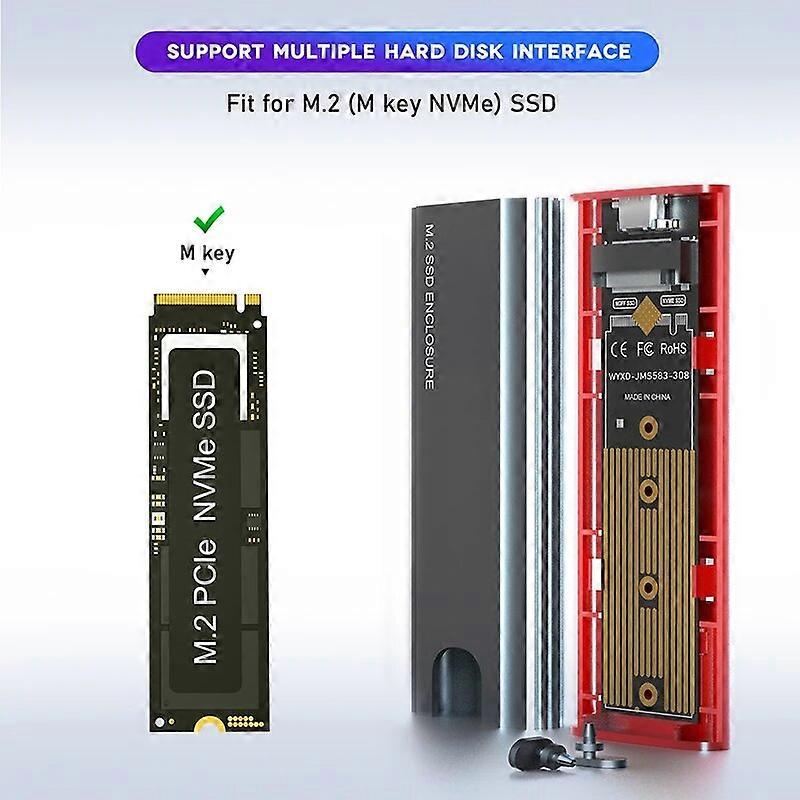 NVME Enclosure Type C USB 3.1 10G Adapter Case SSD M2 NVME External ...