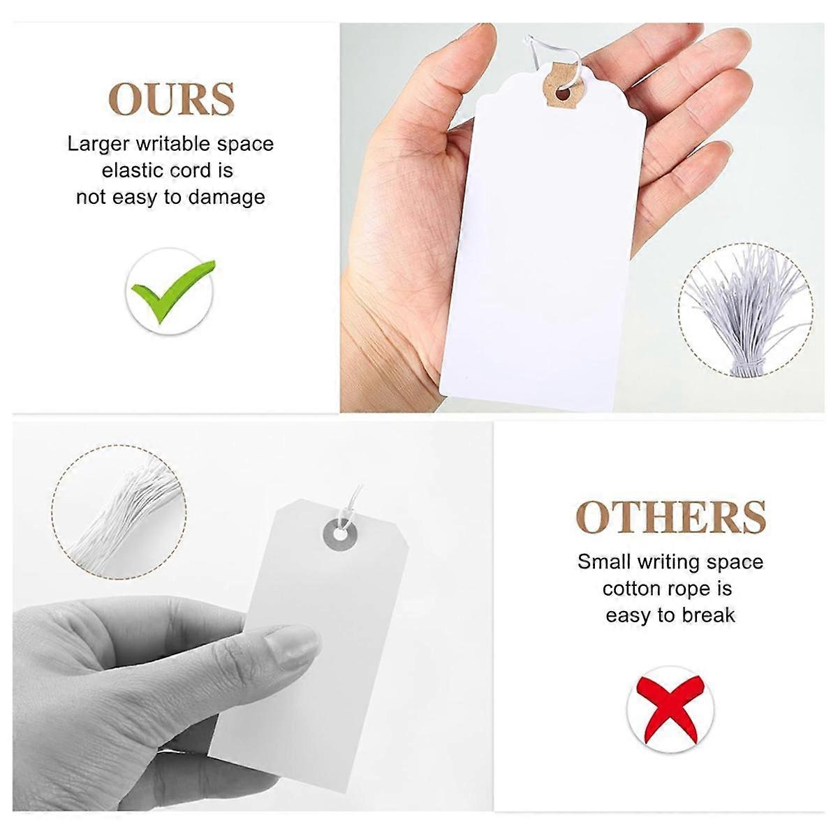 120 Pack Tags with Elastic String Marking Hang Tags with String ...
