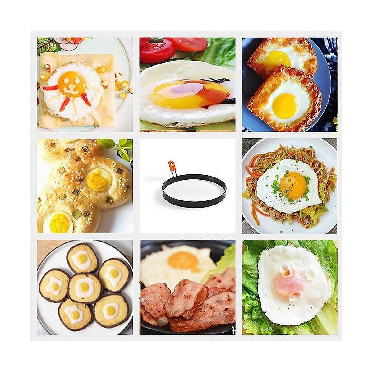 8 Inch Pancake Ring Stainless Steel Omelet Ring with Silicone Insulated ...