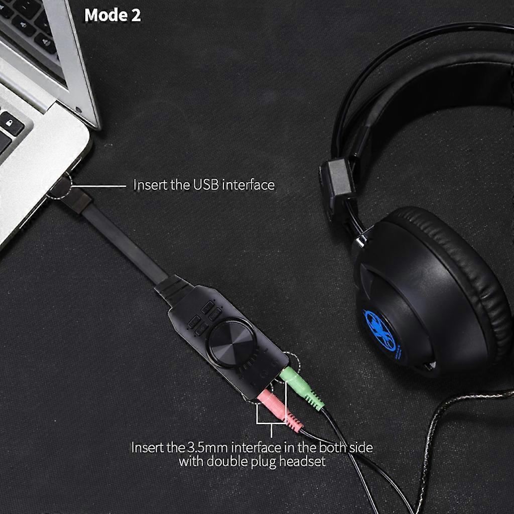 7.1 Channel Surround 3D Audio Adapter 3.5mm USB External Sound Card DAC Output | Fruugo UK