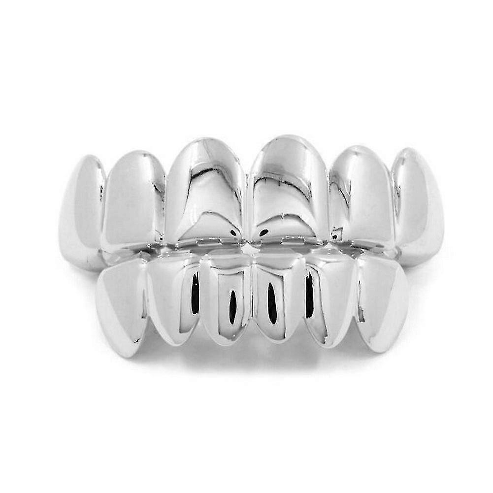 Hip Hop Silver Gold Teeth Grillz, Vampire Fangs Top Bottom Teeth Grillz ...