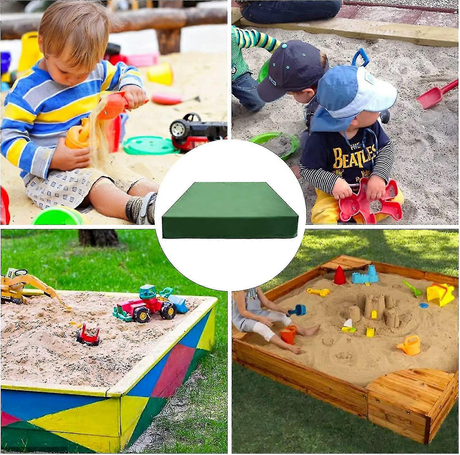 Sand Pit Of Square Sand Box Cover With Fastening Rope To Tighten The ...