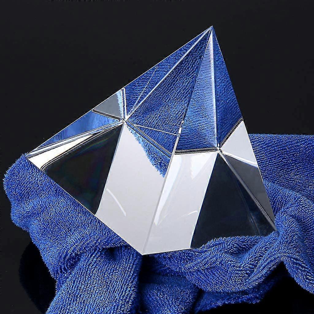 Crystal Clear Pyramid Glass Paperweight Pyramid Desk Ornament ...