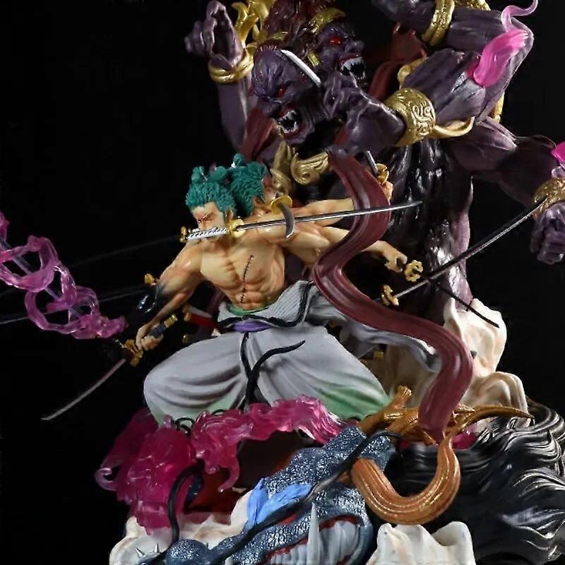 20cm Anime One Piece Roronoa Zoro VS Kaido Battle Form Statue PVC ...
