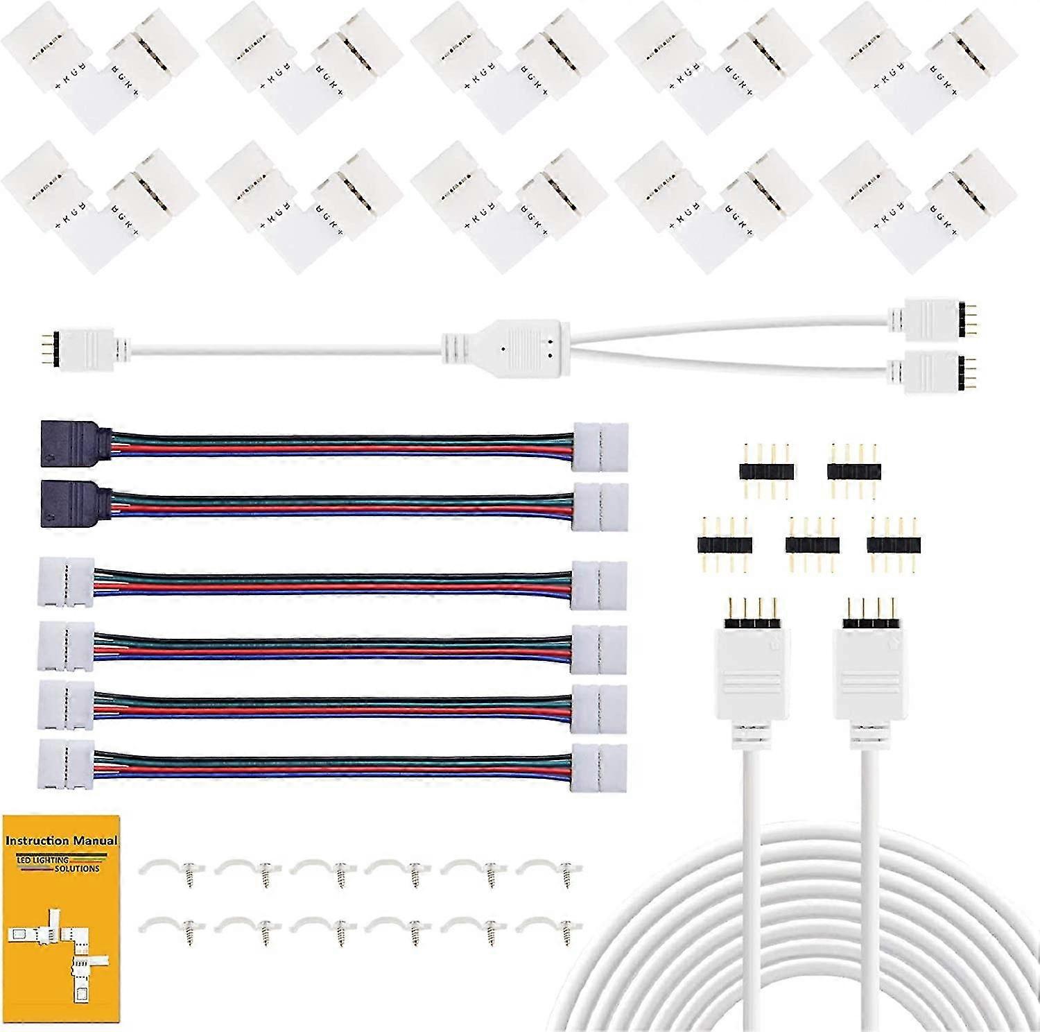 Led Connector, Includes 10 L-shaped Connectors, 2m Led Strip Extension ...