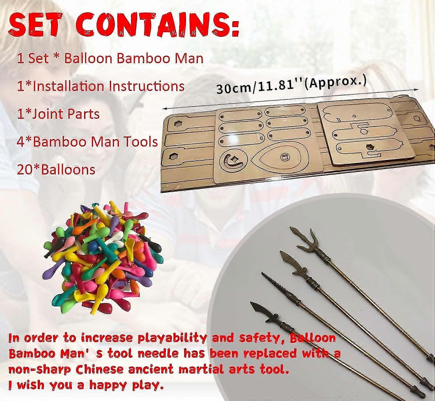 Handmade Wooden Fencing Puppet -2024 New Balloon Bamboo Man Battle, A ...