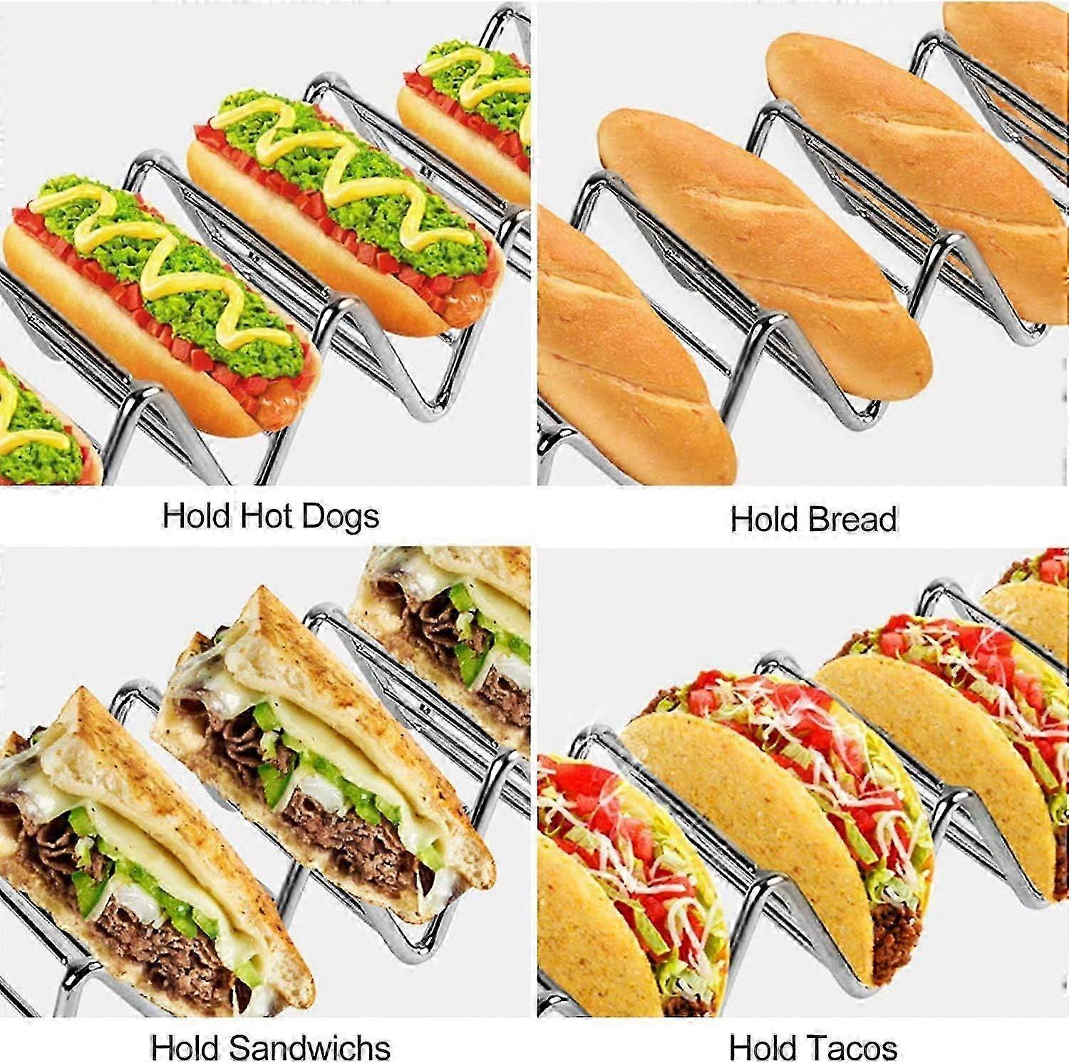 2 Pieces Taco Stand, Wave Shape Food Stand, Stainless Steel Wavy Taco ...