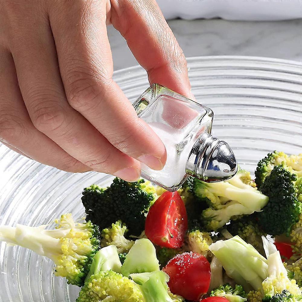 Mini Salt and Pepper Shakers, 0.5 oz / 1/2 oz Glass Cube Body ...