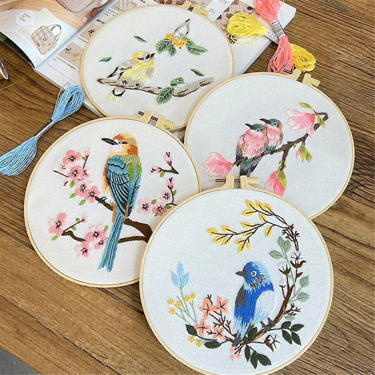 4Pack Embroidery Kits for Adults Embroidery Kit for Beginners Hand ...