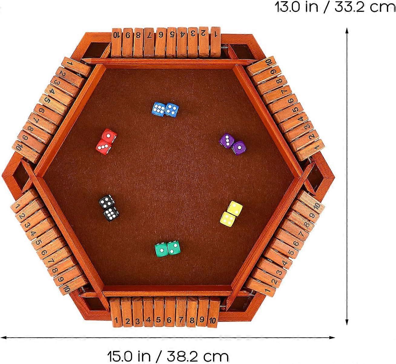 Wooden Shut The Box Dice Game for 1-6 Players, Tabletop Board Game with ...