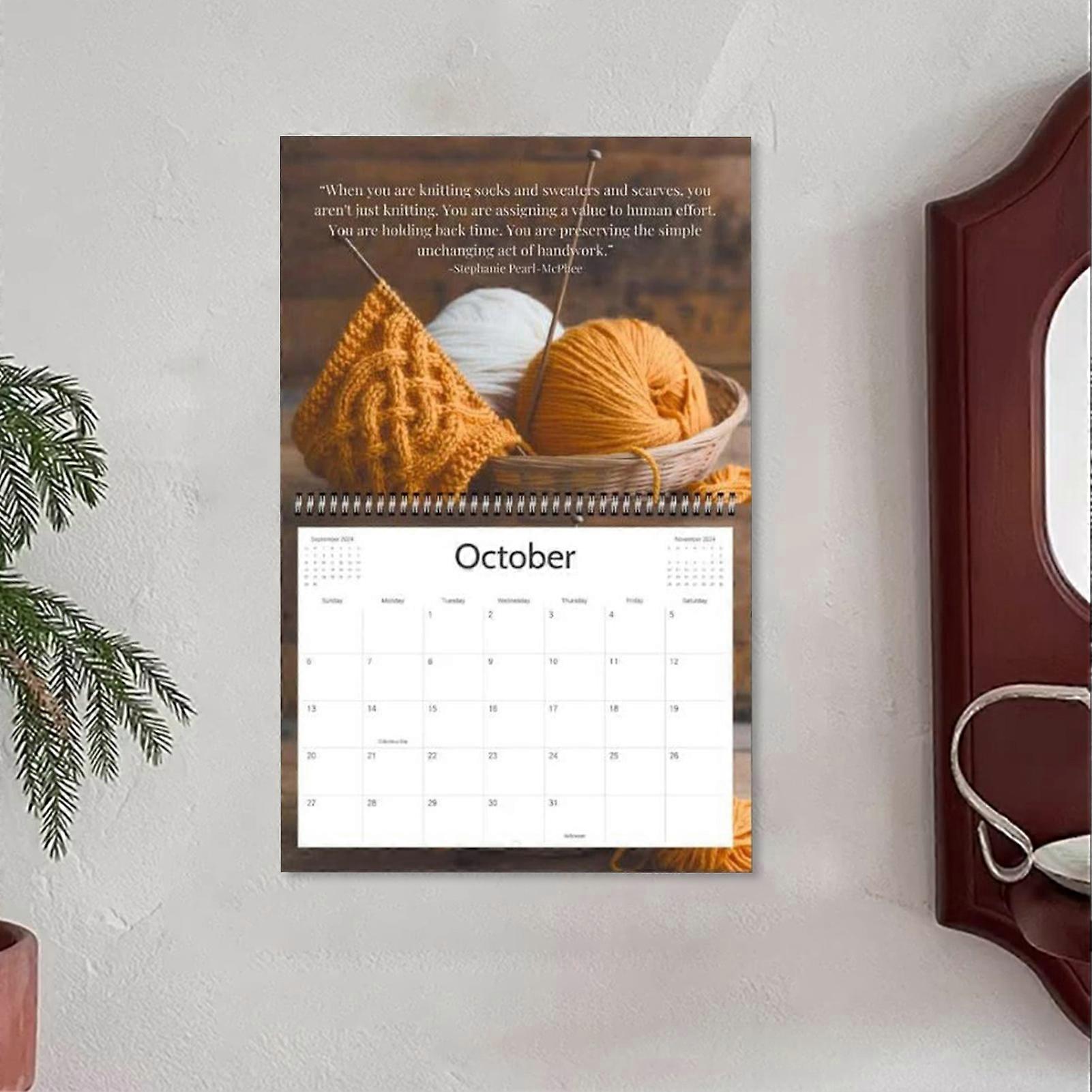 2025 Knitting Calendar Monthly Planner with Inspirational Yarn Lover ...