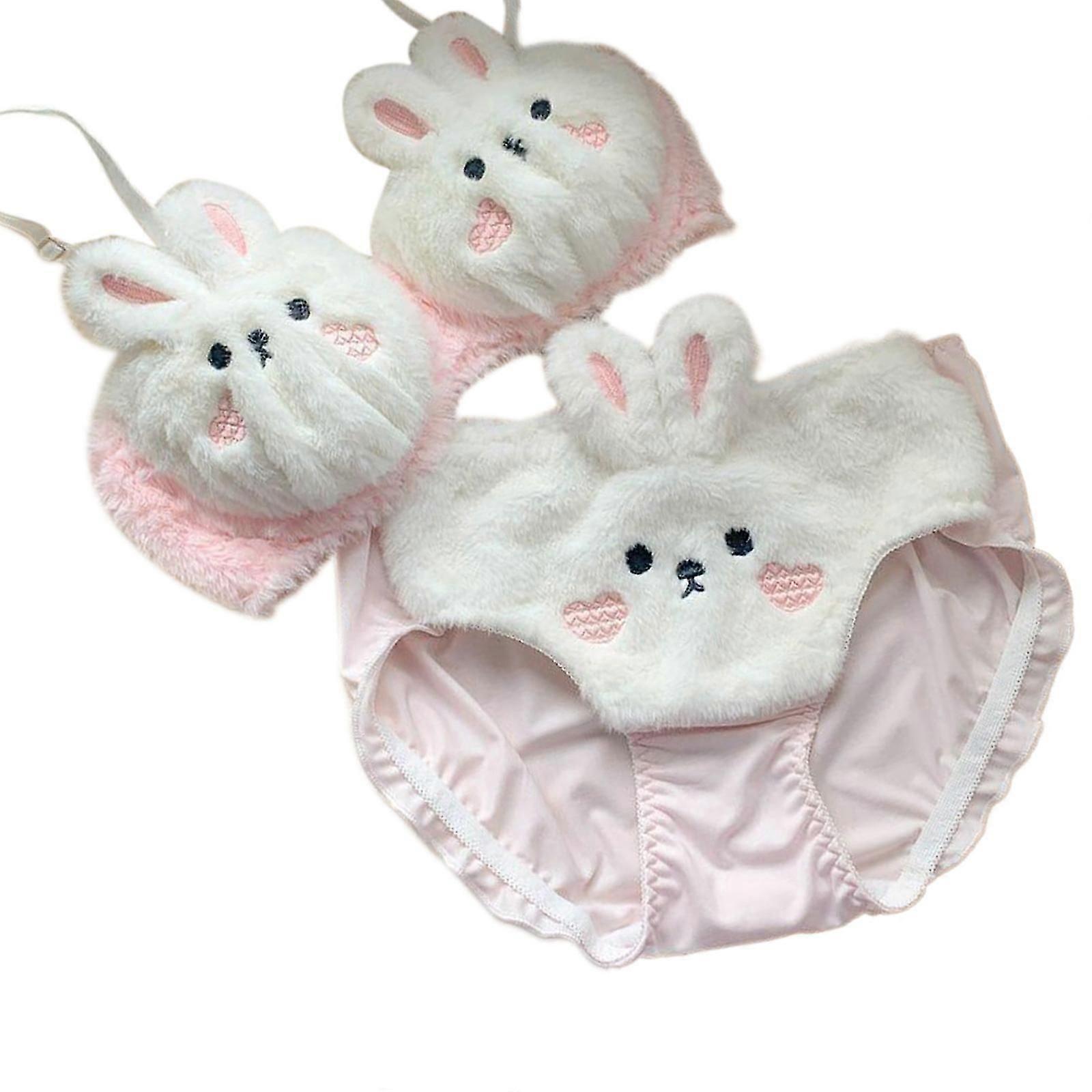 kvinnors 2st lurvig bh och trosa set Stora ögon Björn plysch ...