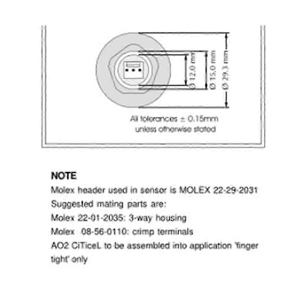 Replacement Oxygen Sensor AO-02 for AO2 AA428-210 AO2PTB-18.10 Model ...