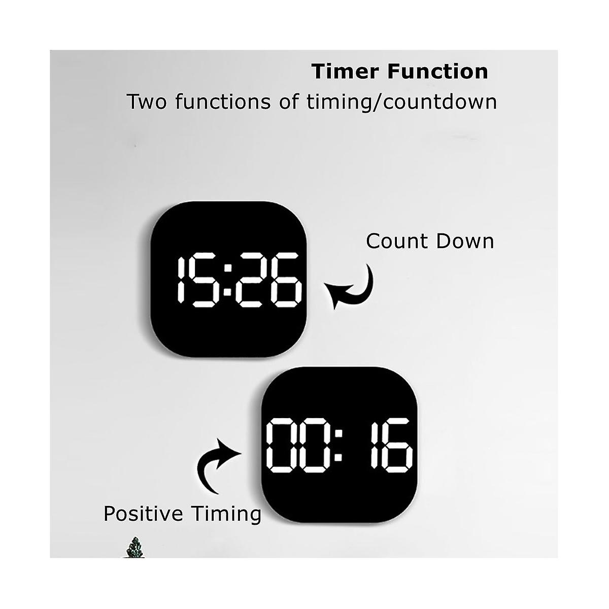 13 Inch Wall Clock Brightness Adjustable Remote Control LED Digital ...