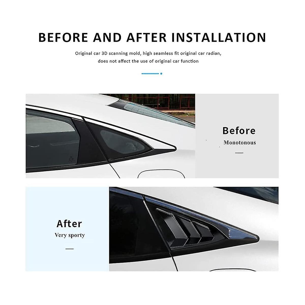 Rear Side Window Louvers For Sedan 2016-2021 Accessories Scoop Cover ...