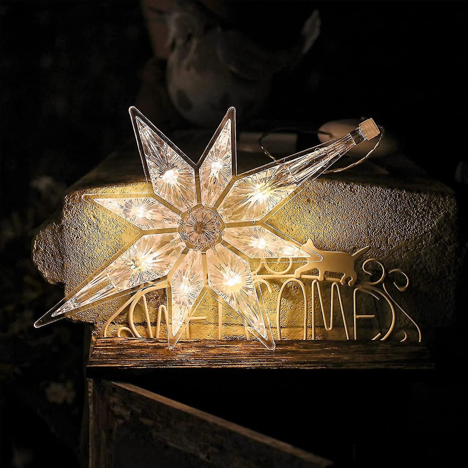 10.8 Inch Bethlehem Christmas Window Star Lights Plastic Lighted Star ...