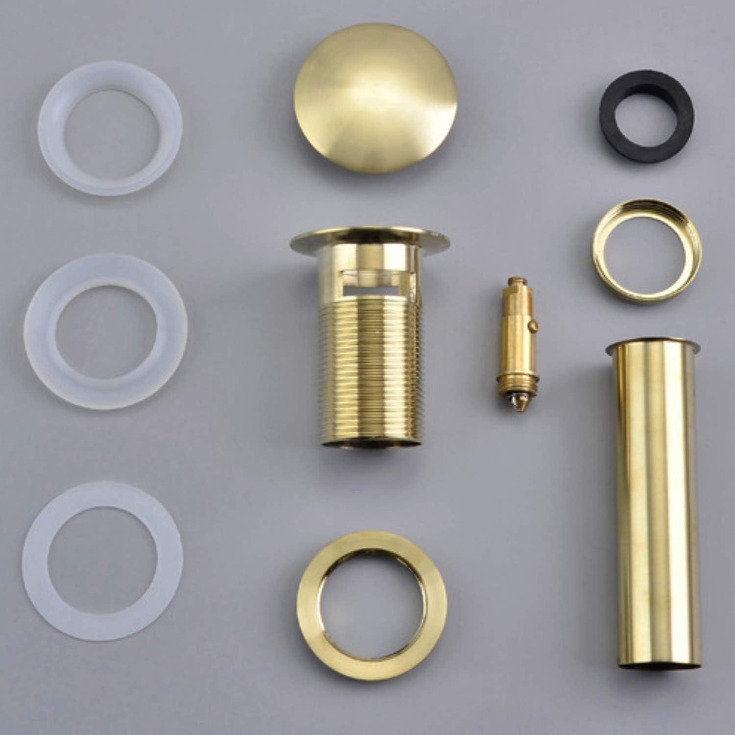 Basin Drain and Accessories Bathroom Sink Drain in Brushed Gold Brass ...