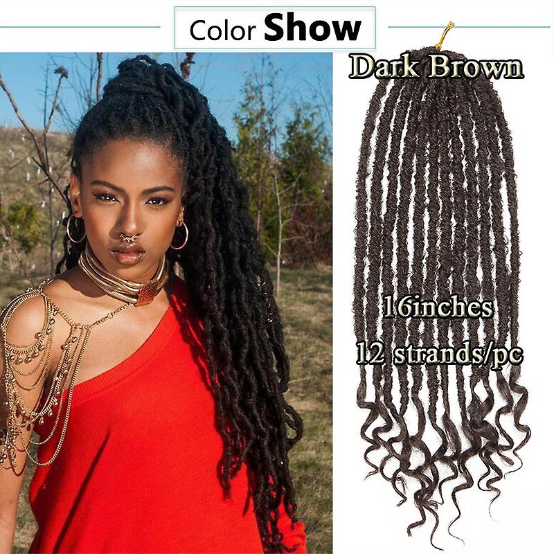 16 Inches Goddess Faux Locs Crochet Hair Silky Soft Natural DreadLocks ...