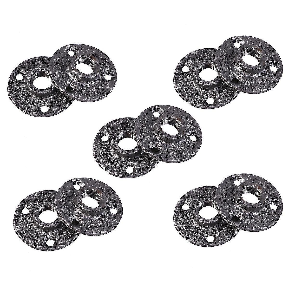 10pcs 20mm Malleable Threaded Floor Flange Iron Pipe Fittings Wall ...