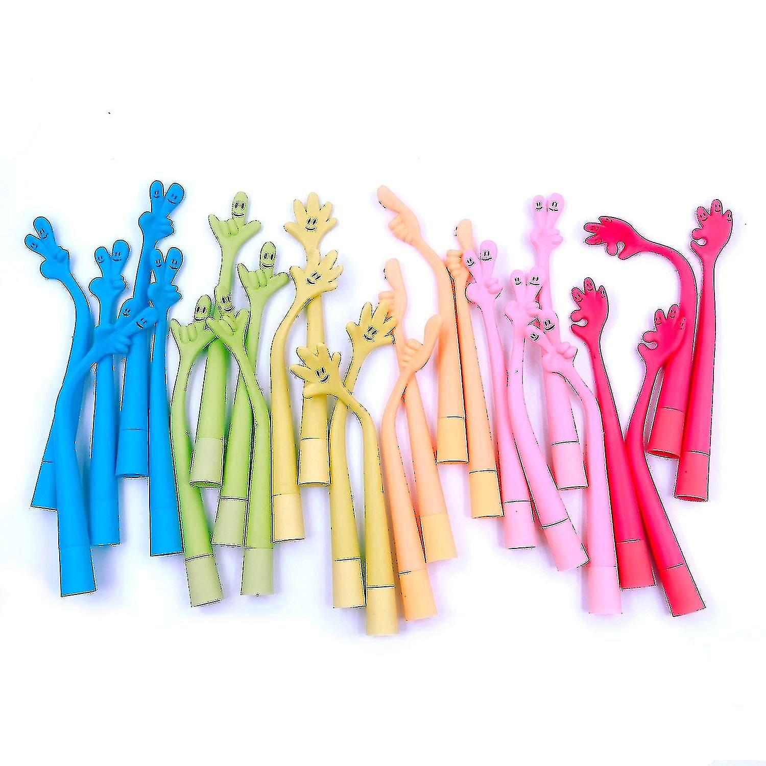 12*novelty Finger Gesture Funny Bendable Ball Pen Creative Funky Hand ...