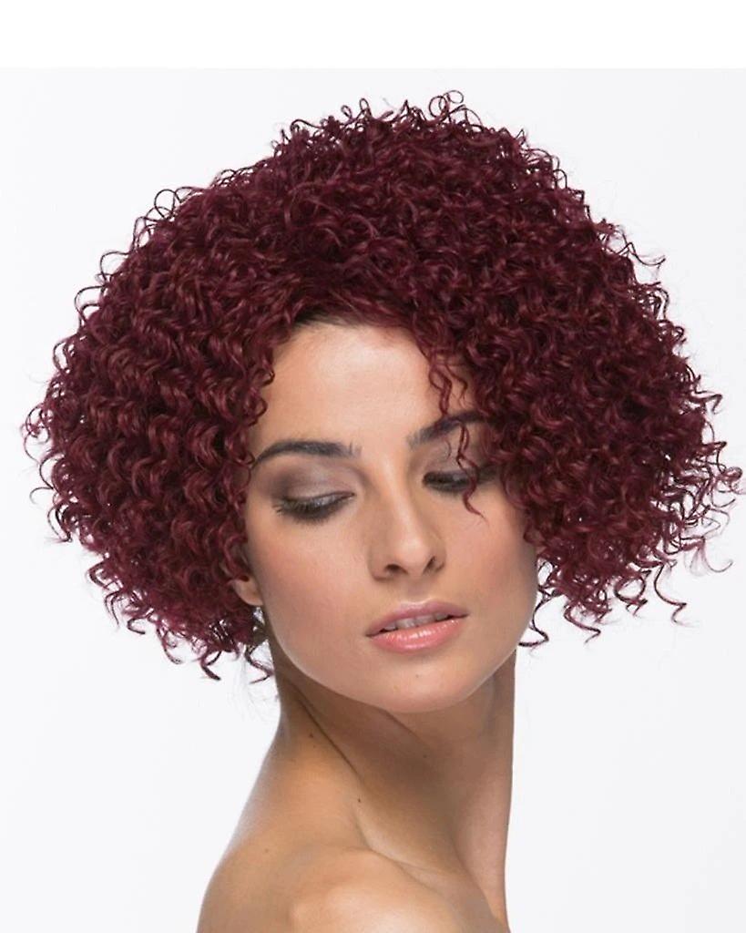 Women Wig Wine Red Small Curly Short Curly Hair Afro W77 | Fruugo CA
