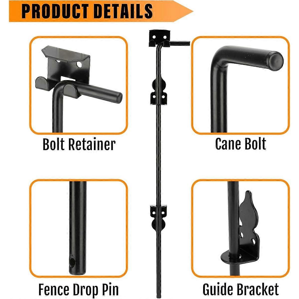 Heavy Duty Gate Latche Portable Cane Bolt Door Latch Lock Door Stop ...