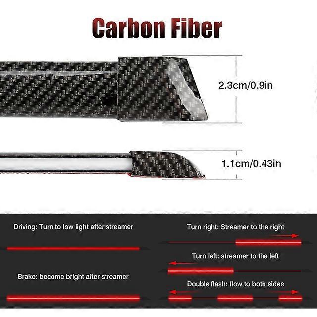 120cm Led Spoiler Light For Car Universal Black Carbon Fiber Rear ...