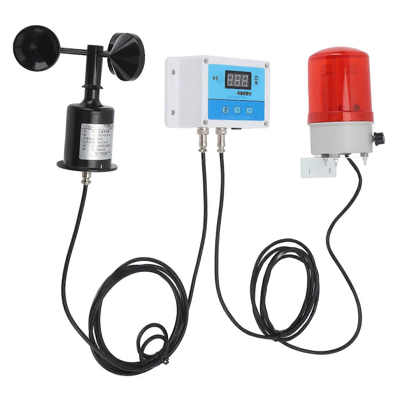 Tower Crane Anemometer Wind Speed Alarm LED Display Wall Mount Wind ...