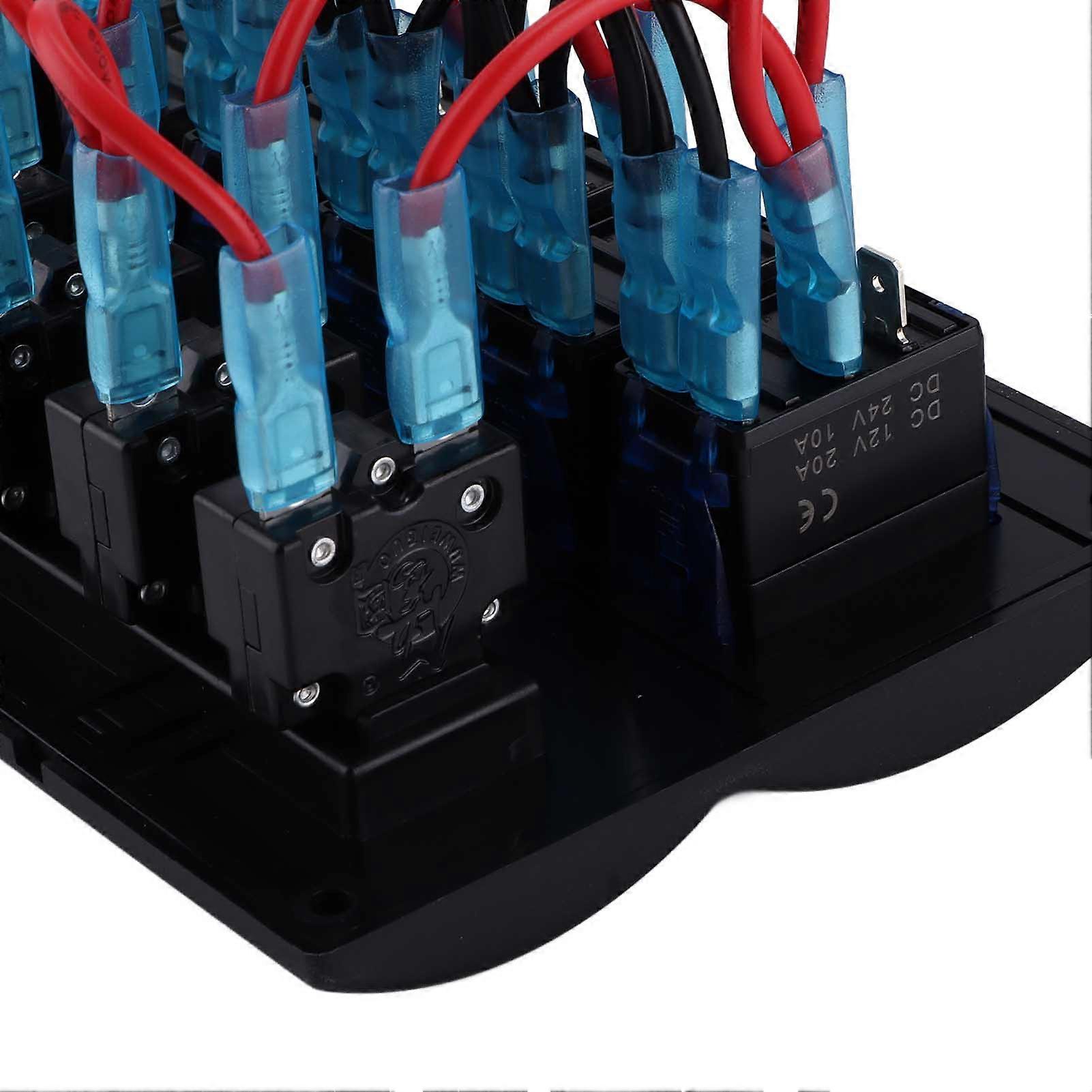 6 Gang Rocker Switch Panel LED IP65 Waterproof for 12?24V Cars Buses ...