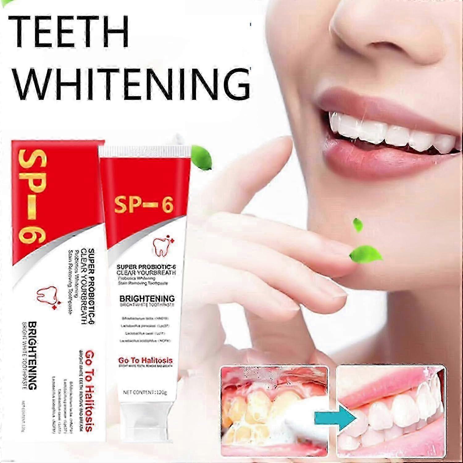 SP-6 Probiotic Whitening Toothpaste Brightening & Stain Removing SP6 ...