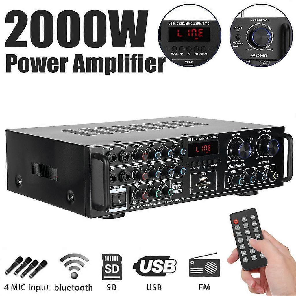 Home 800W AV-6060BT HIFI Digital Amplifier Bluetooth 50 Audio Power Car ...