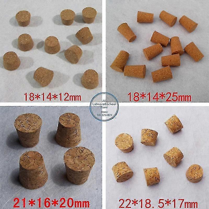 100pcs Top Dia 7.5mm To 30mm Wooden Cork Lab Test Tube Stopper Kettle ...