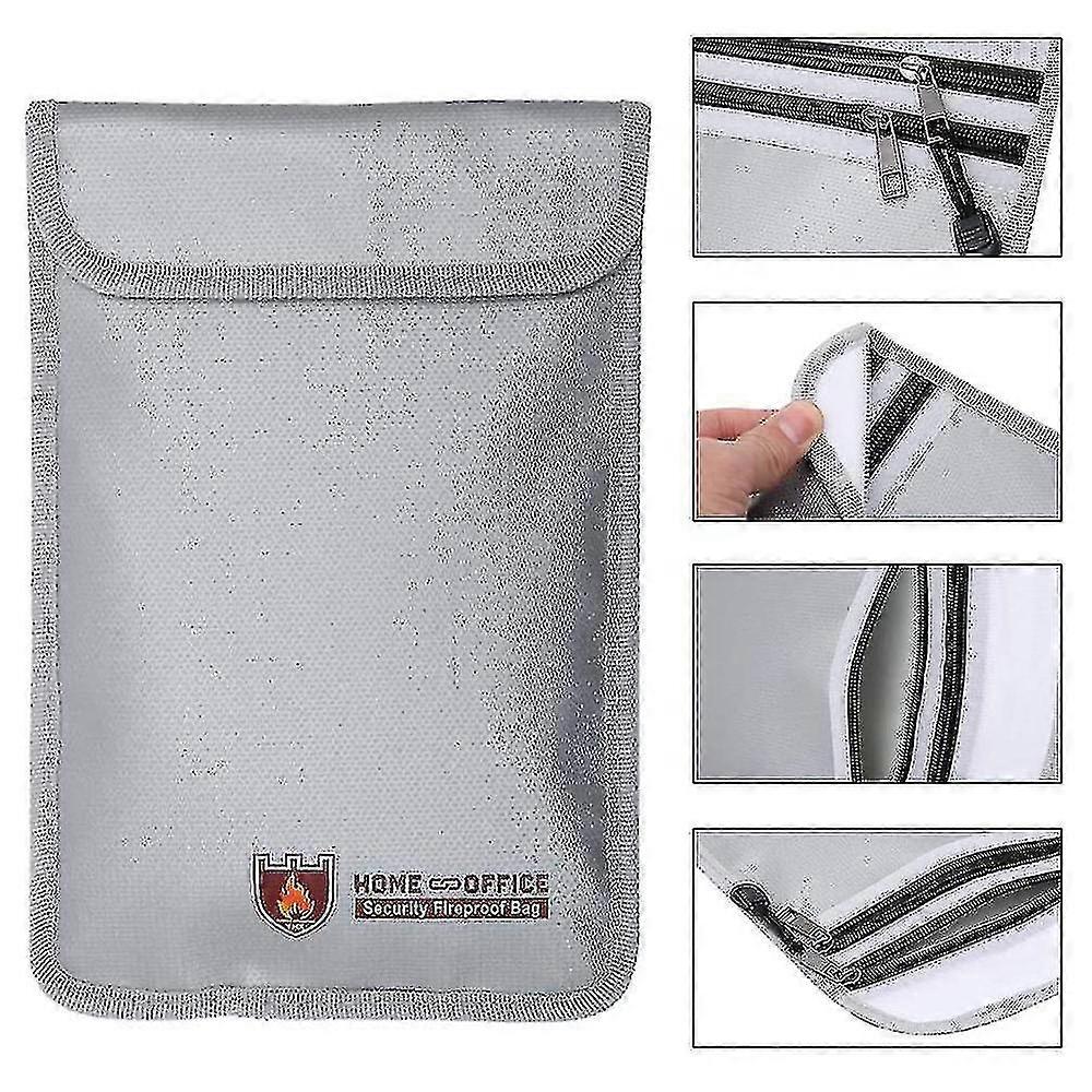 Fireproof Document Bags,two Pockets Waterproof Moneybagg, Safe Storage ...