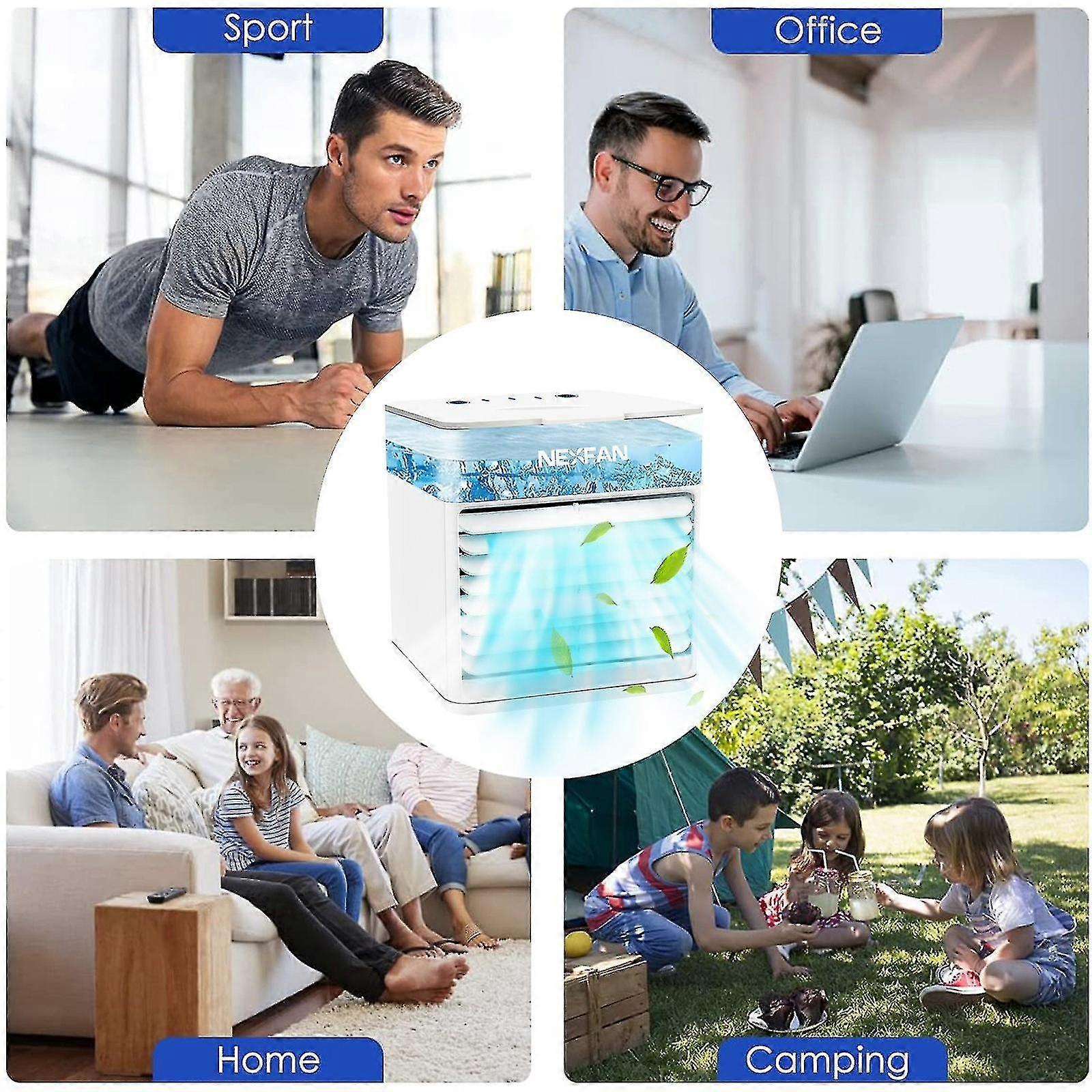 Nexfan Portable Air Cooler Led Light Usb Desk Fan 3 Speed Usb Air ...