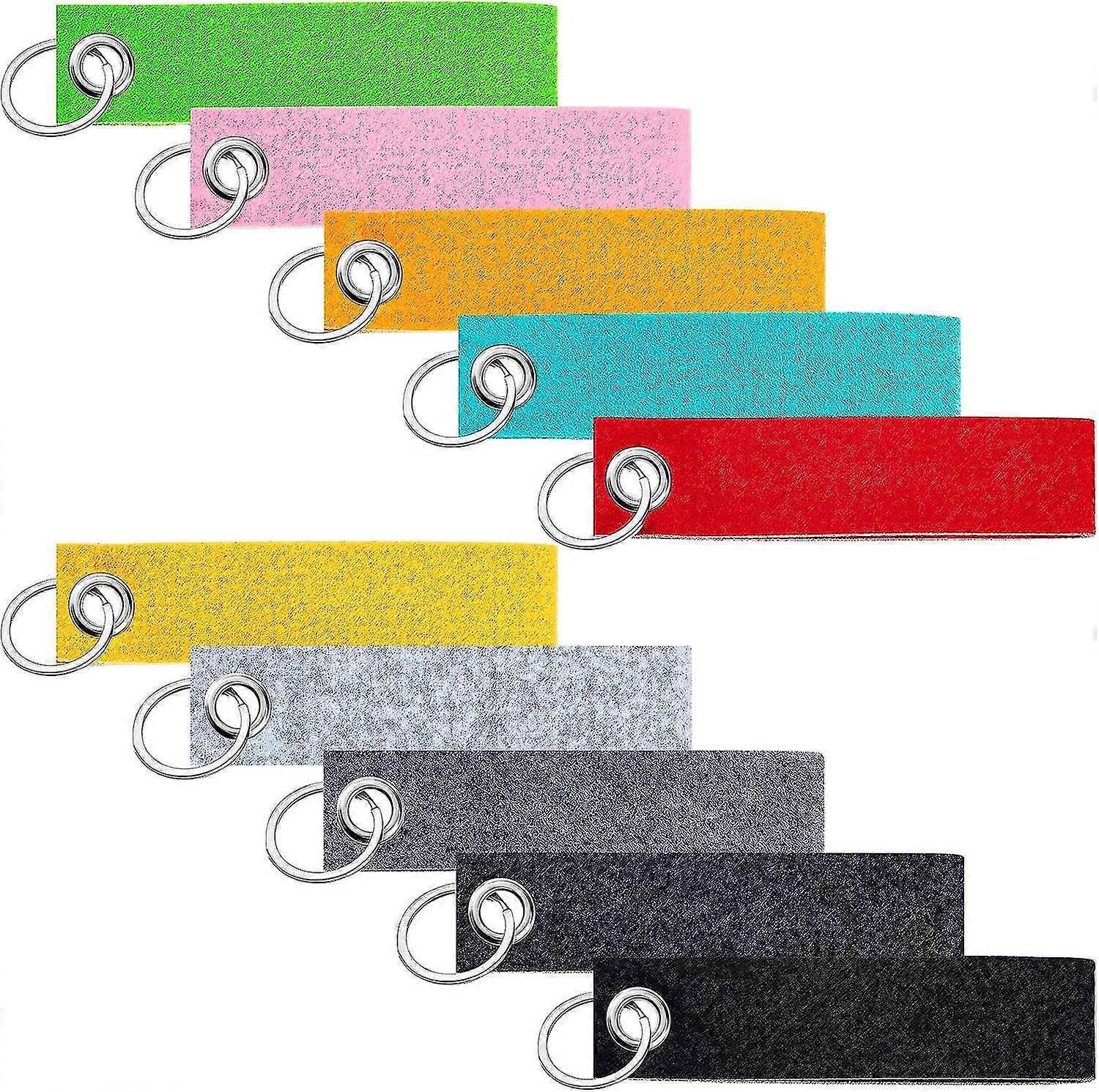 20pcs Felt Key Rings, Felt Key Fobs, Writeable Colourful Key Tags, Diy ...