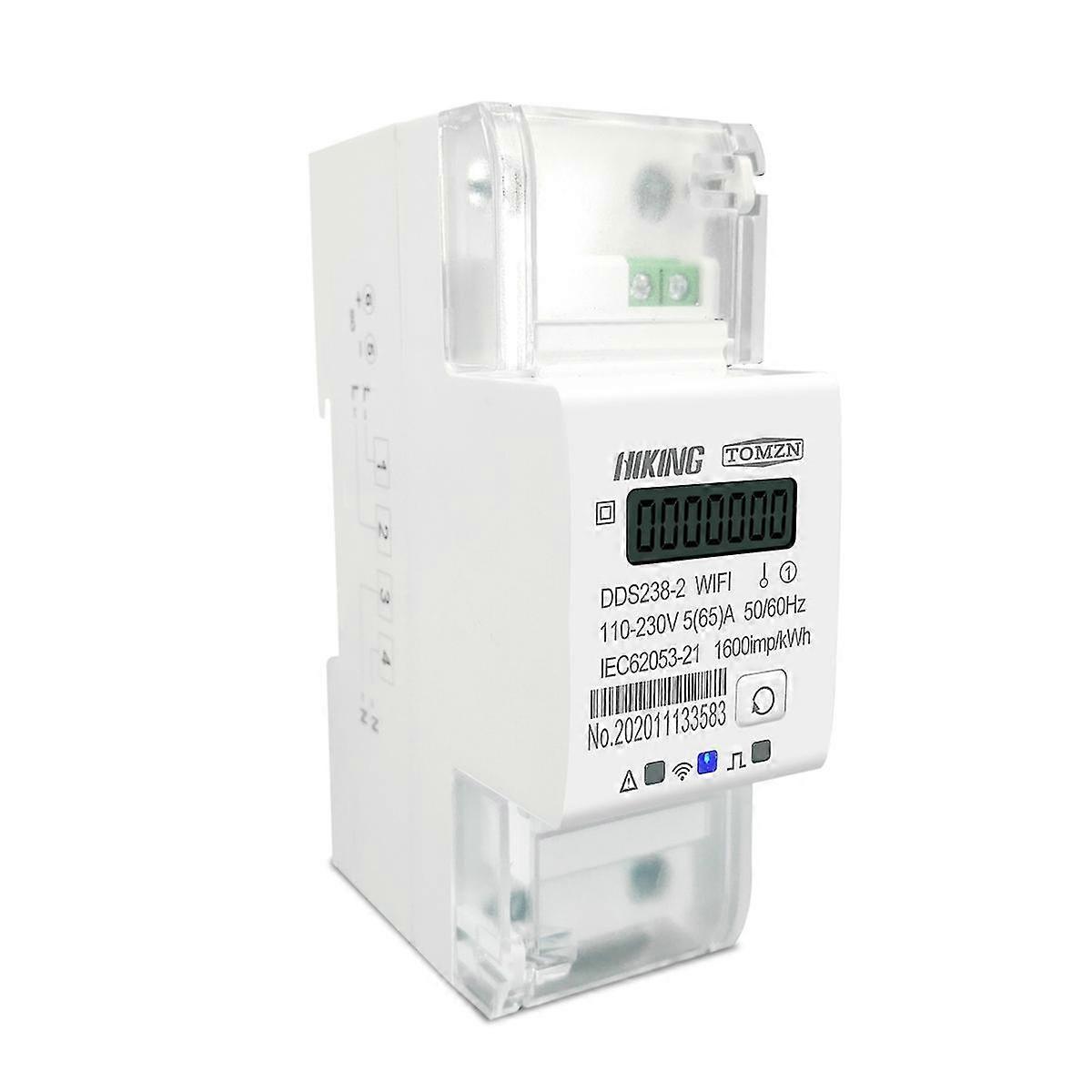 Tuya Single Phase 65a Din Rail Wifi Smart Energy Meter Timer Monitor Kwh Meter Wattmeter 110v ...