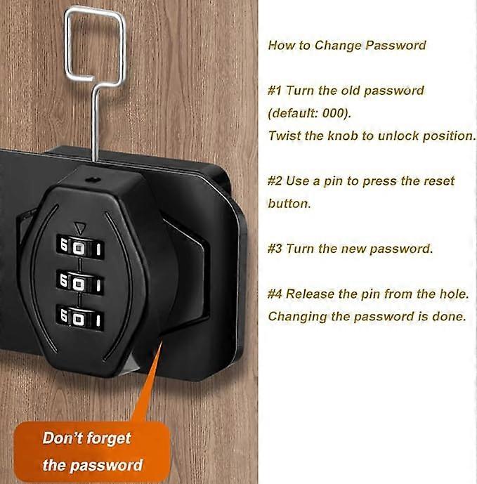 10.14.12.3cm Keyless Cabinet Lock 3-Digit Password Combination Code ...