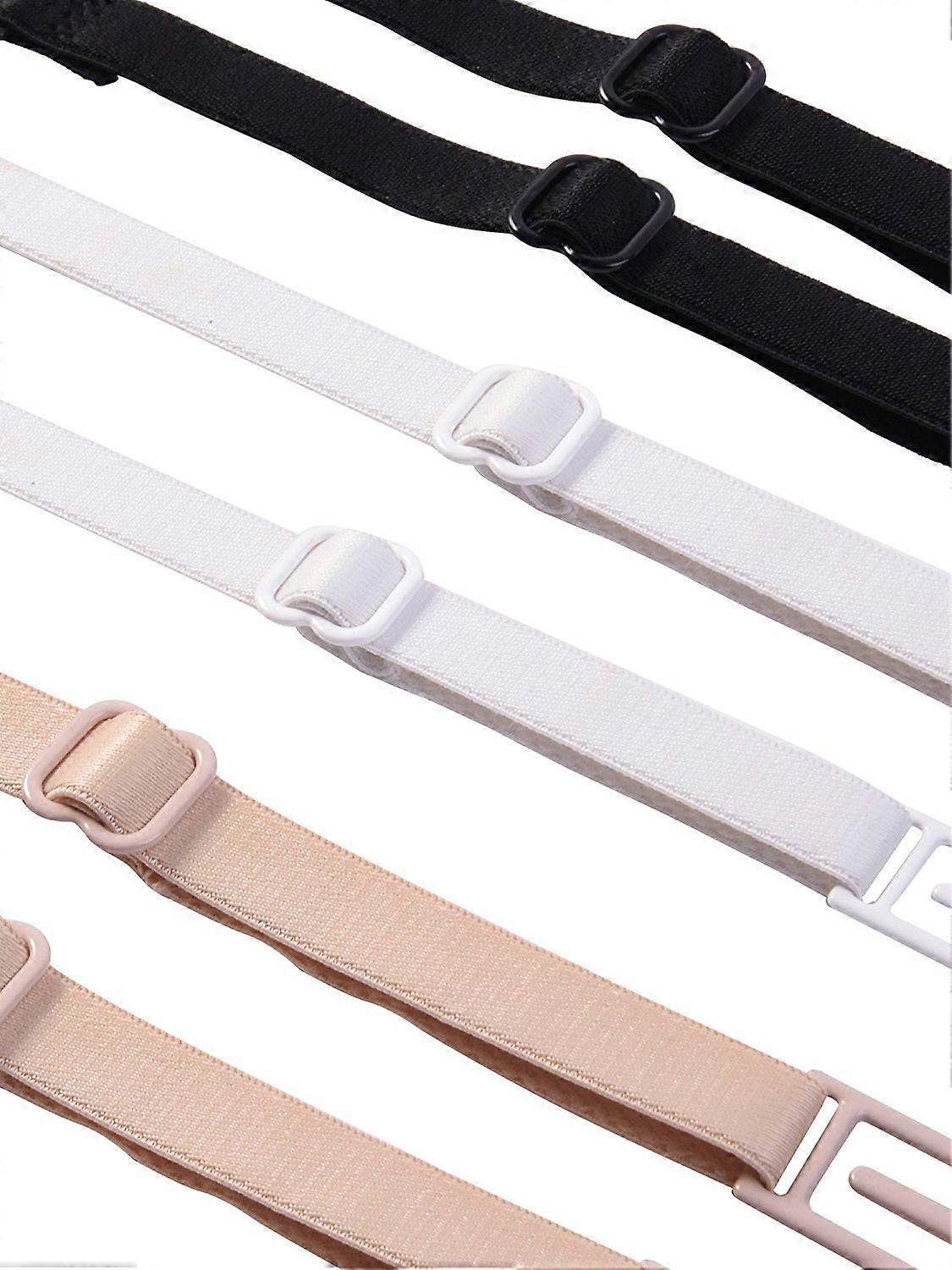 Pack of 6 Bra Strap Clips, Elastic Anti-Slip Strap Holder, Black, Beige ...