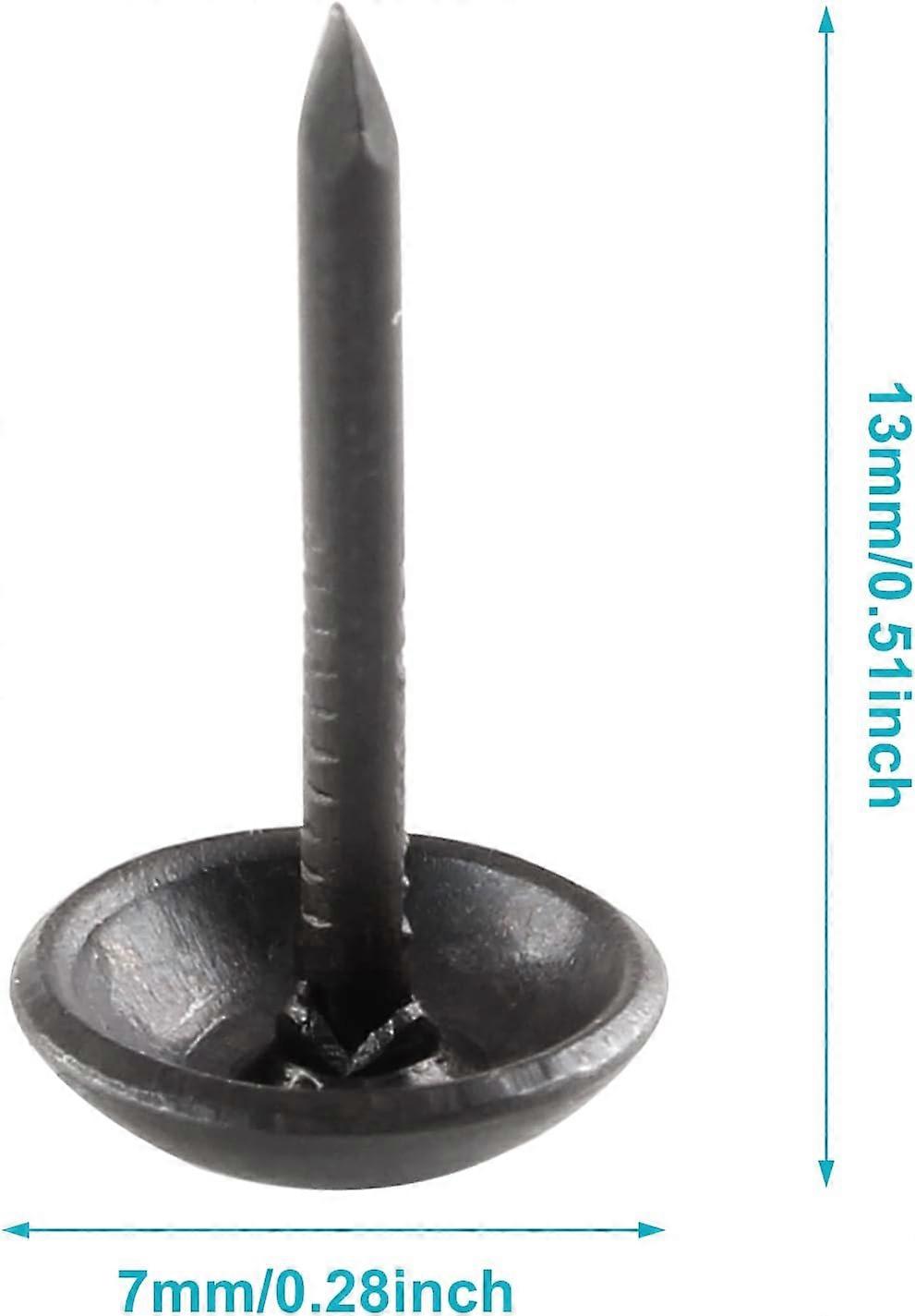 200 Pcs Black Upholstery Tacks Antique Metal Thumb Tacks Round Head Upholstery Pins for ...