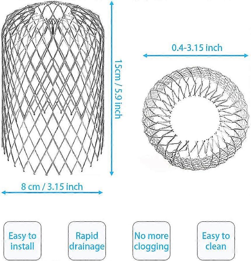 4 Flexible Aluminum Gutter Filters Diameter 8cm Grid Wire Mesh Stop ...