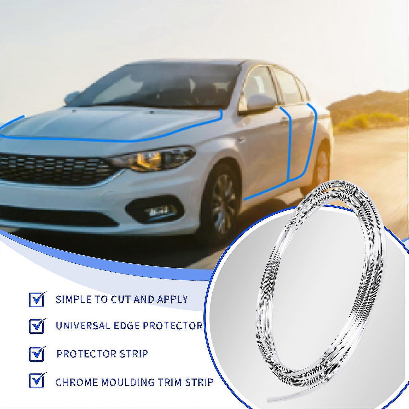 20ft Chrome Moulding Trim Strip Car Door Edge Scratch Guard Protector ...