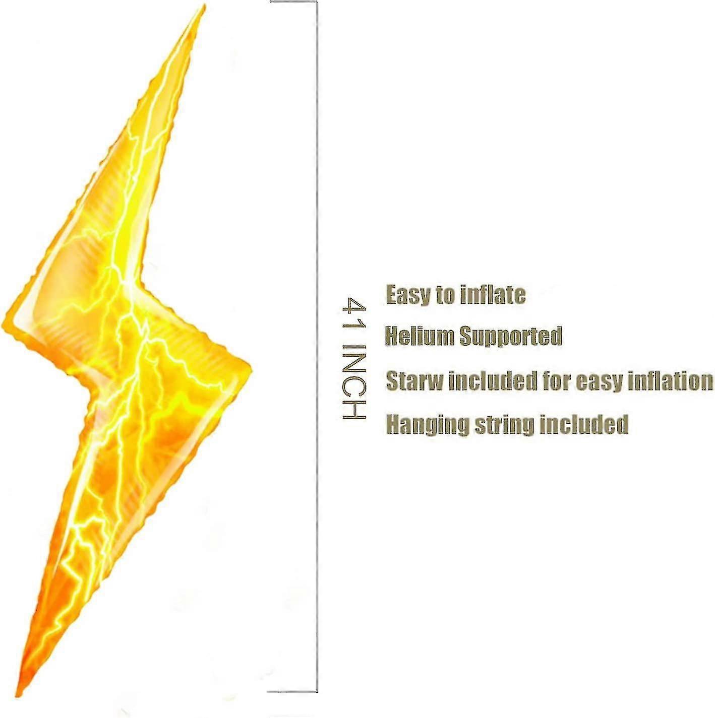 41 inch Lightning Bolt Balloons Yellow Flash Balloons 10pcs Lightning ...