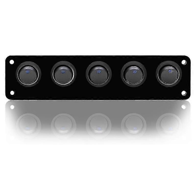 5 Gang 12v Rocker Switch For Car Marine Boat Circuit Breakers Overload ...