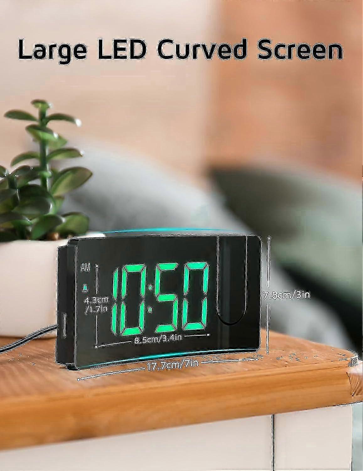 Projection Alarm Clock, Digital Clock with 180 Rotatable Projector, 3 ...