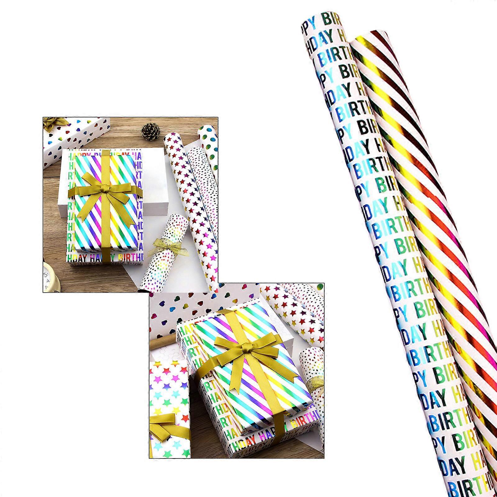 Multipurpose Birthday Present Wrapping Paper Sturdy Materials Rolls ...