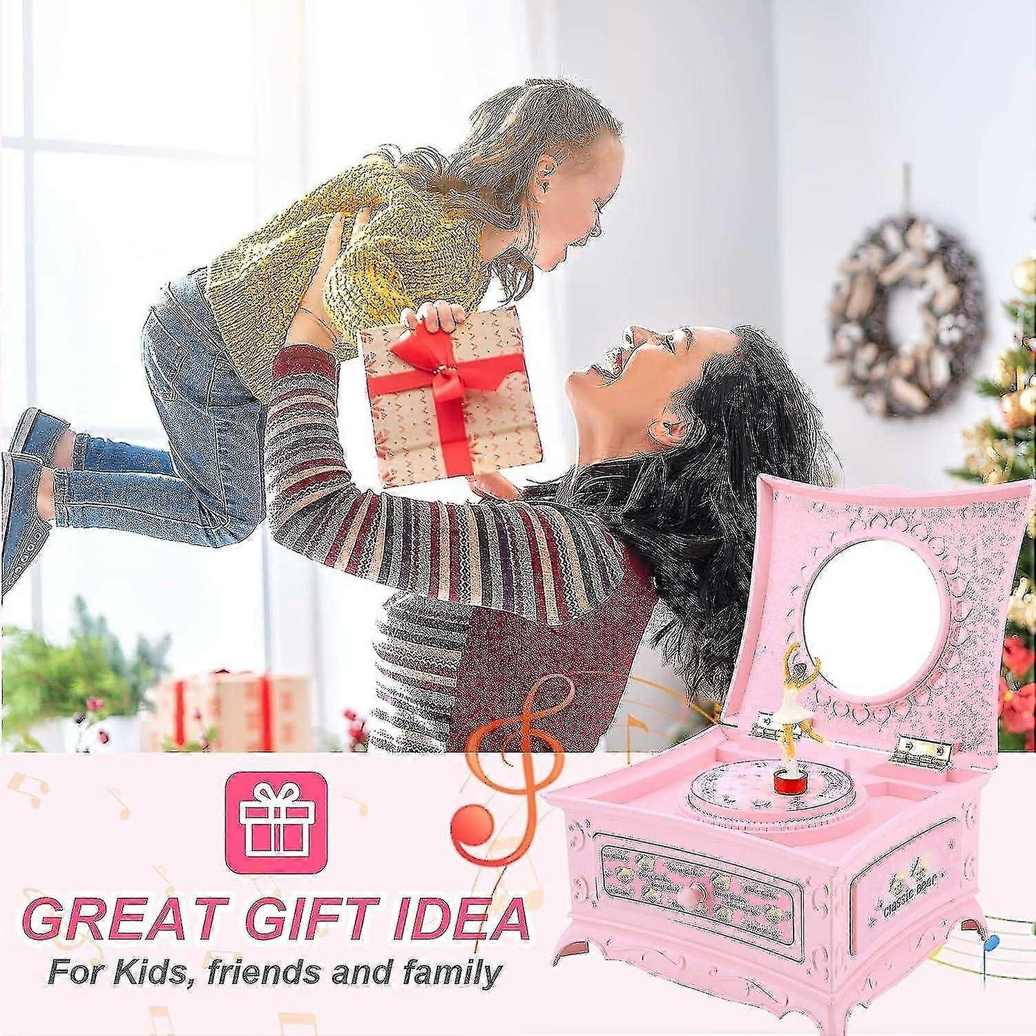 Classical Music Box - Red, Jewelry Storage Music Box, Rotating ...