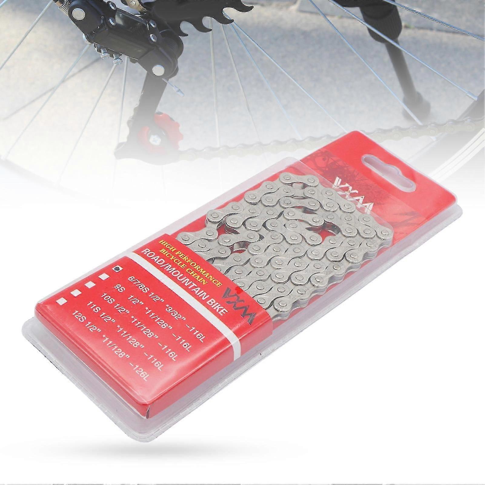 6/7/8/18/21/24-speed Bike Chain Long Fully Electroplated 116 Knots ...