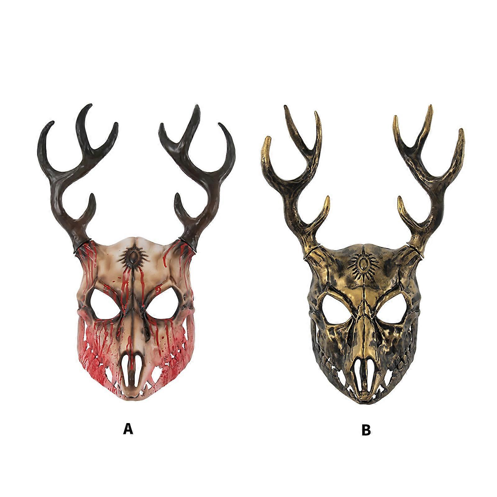 Halloween Mask Deer Head Mask Reindeer Mask Masquerade Mask Antler Mask ...