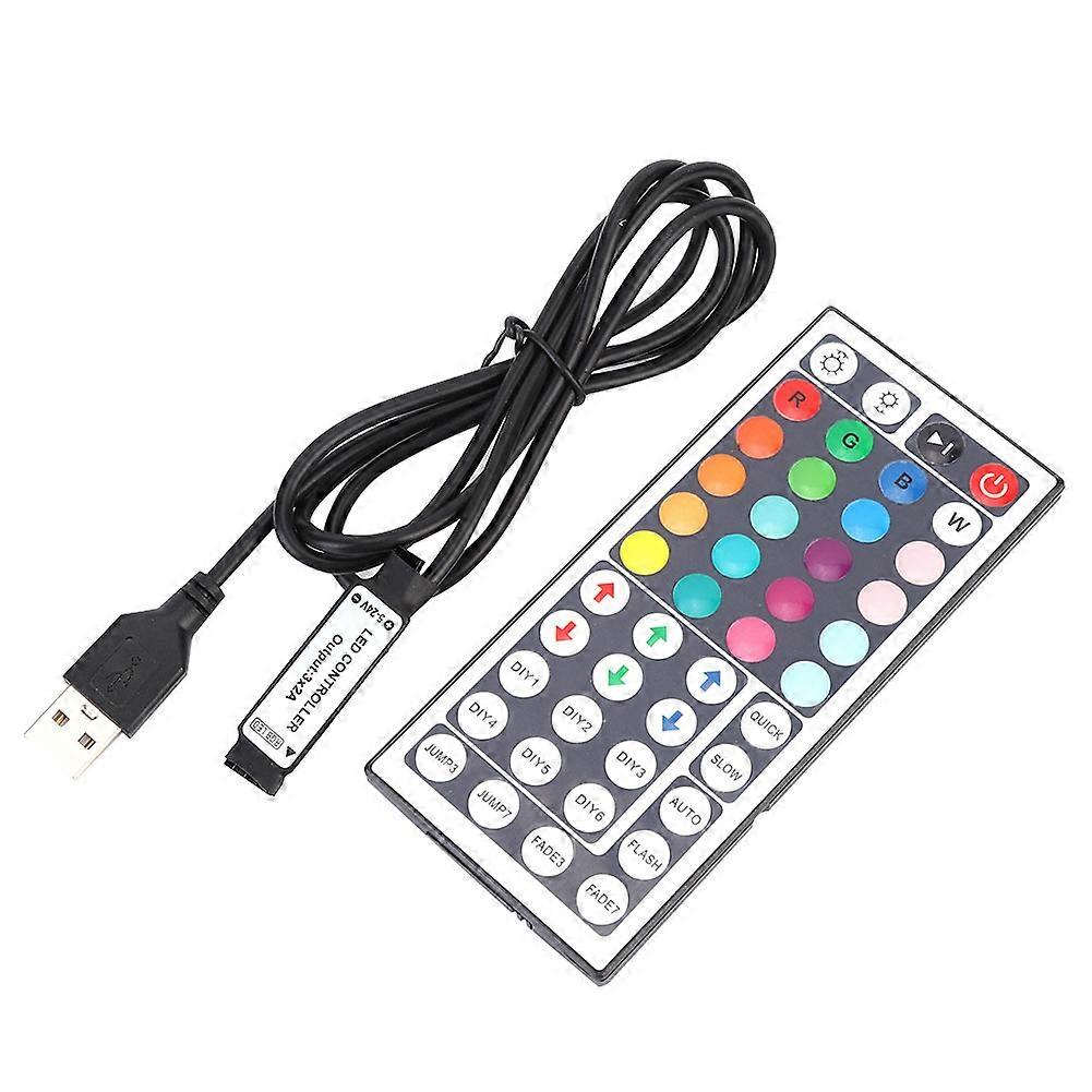 DC5-24V Mini LED Light Controller Light Strip Dimmer with RF 44 Buttons ...
